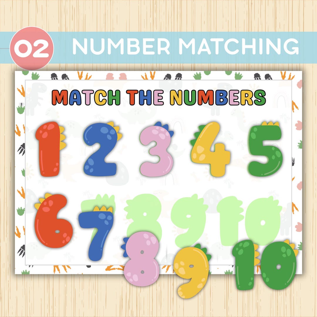 Number Matching Worksheet, 1–10 Numbers Matching Activity, Preschool ...