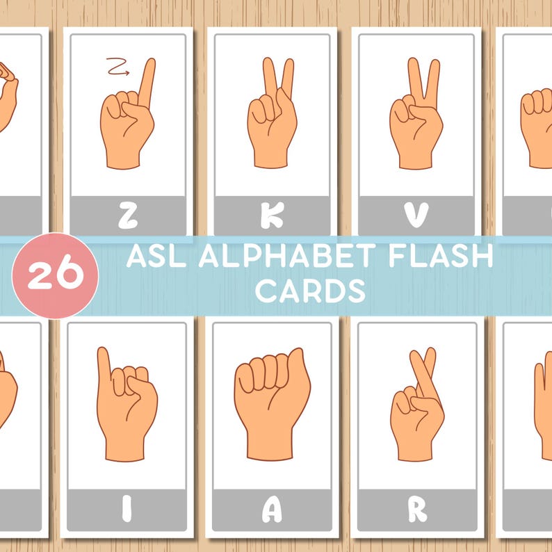 ASL Alphabet Flash Cards , Alphabet Kids Flash Cards , Preschool ...