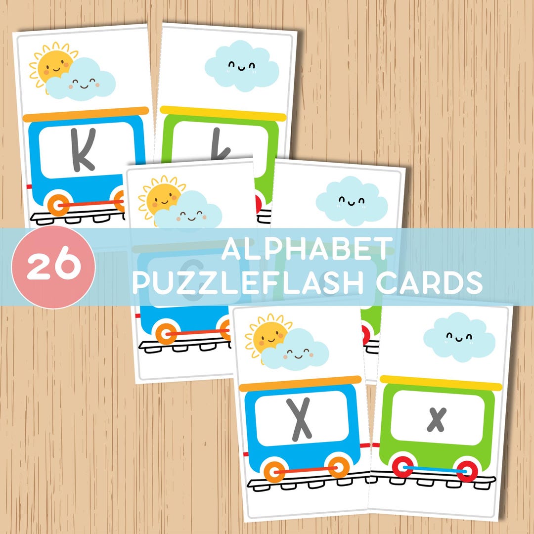 Alphabet Puzzle Flash Cards , A-Z Kids Flash Cards , Preschool ...