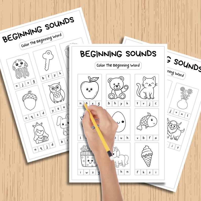 Beginning Sounds Worksheets, A-Z Letter Sounds Activity, Preschool ...