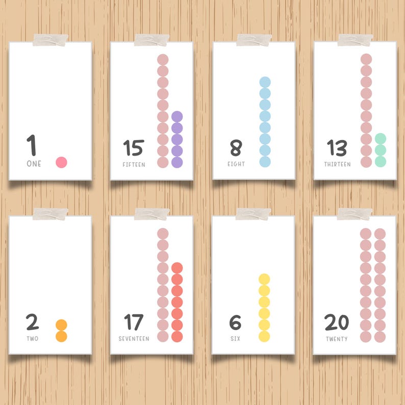 Count to Flash Cards , 1-20 Kids Flash Cards , Preschool, Kindergarten ...