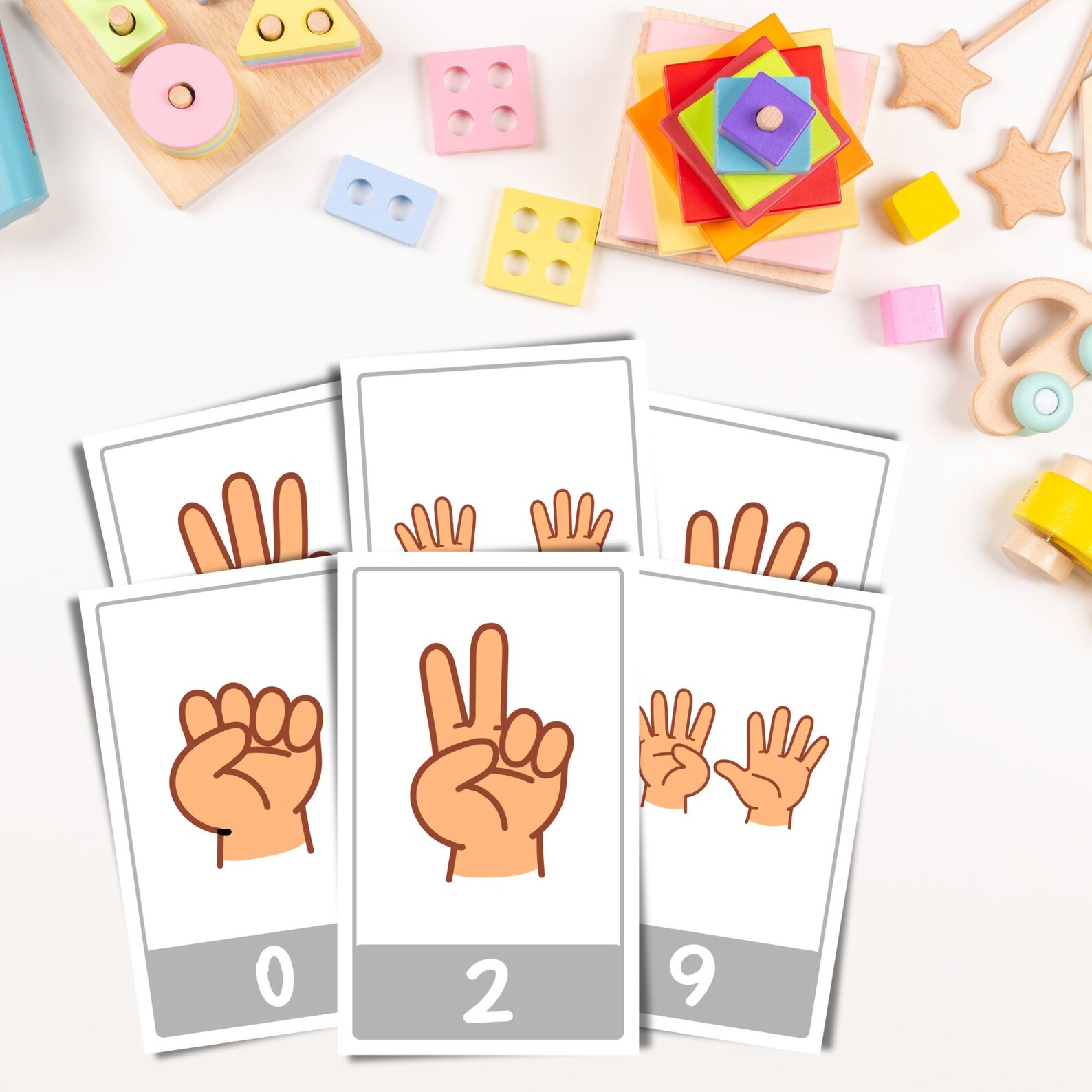 ASL Numbers Flash Cards , 0-20 Kids Flash Cards , Preschool ...