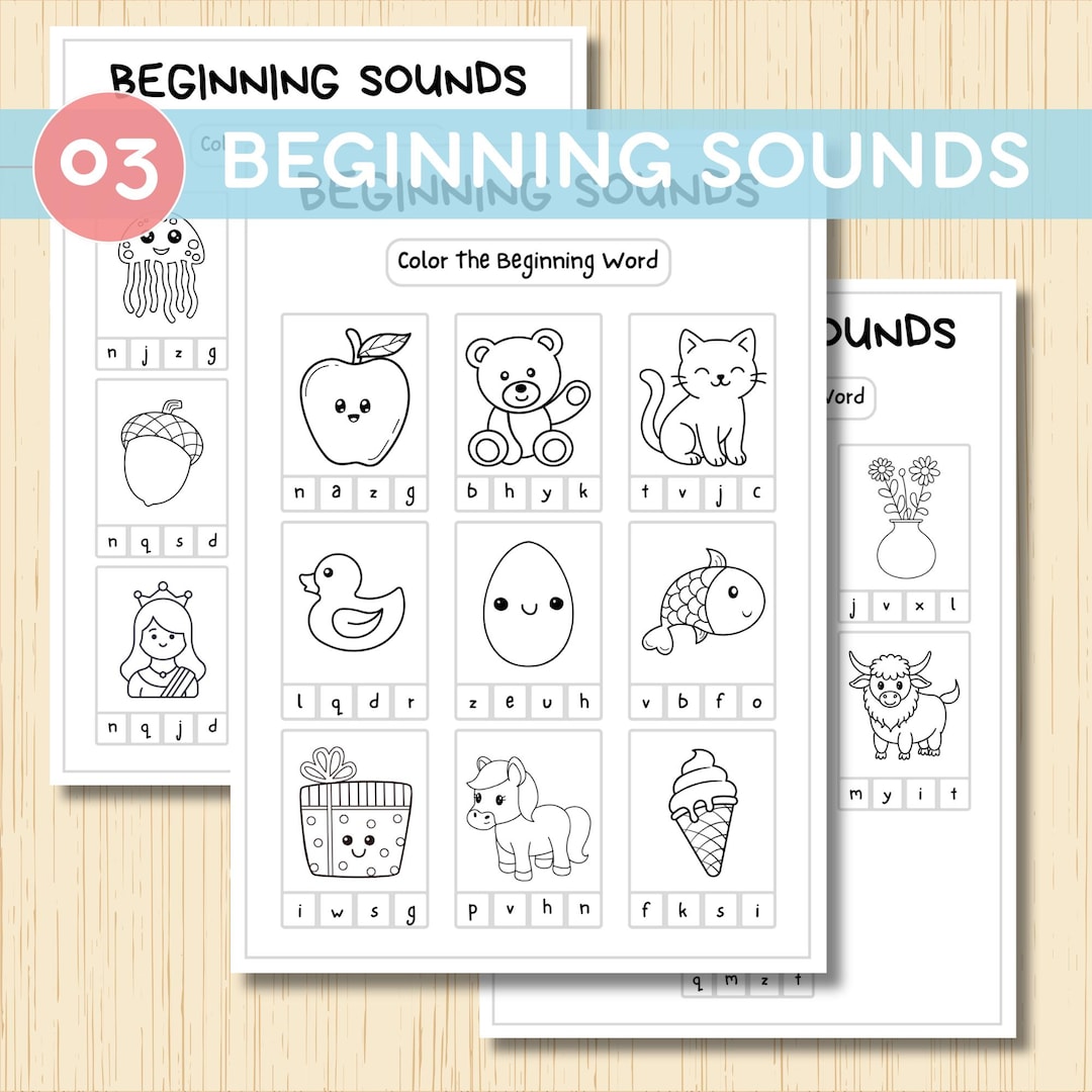 Beginning Sounds Worksheets, A-Z Letter Sounds Activity, Preschool ...