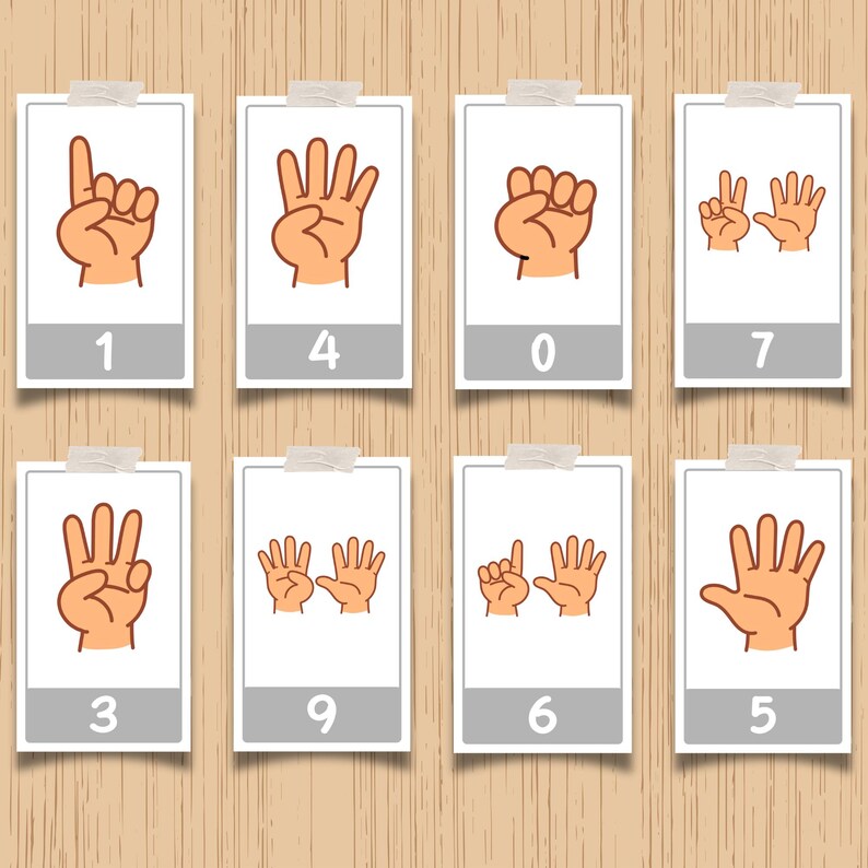 ASL Numbers Flash Cards , 0-20 Kids Flash Cards , Preschool ...
