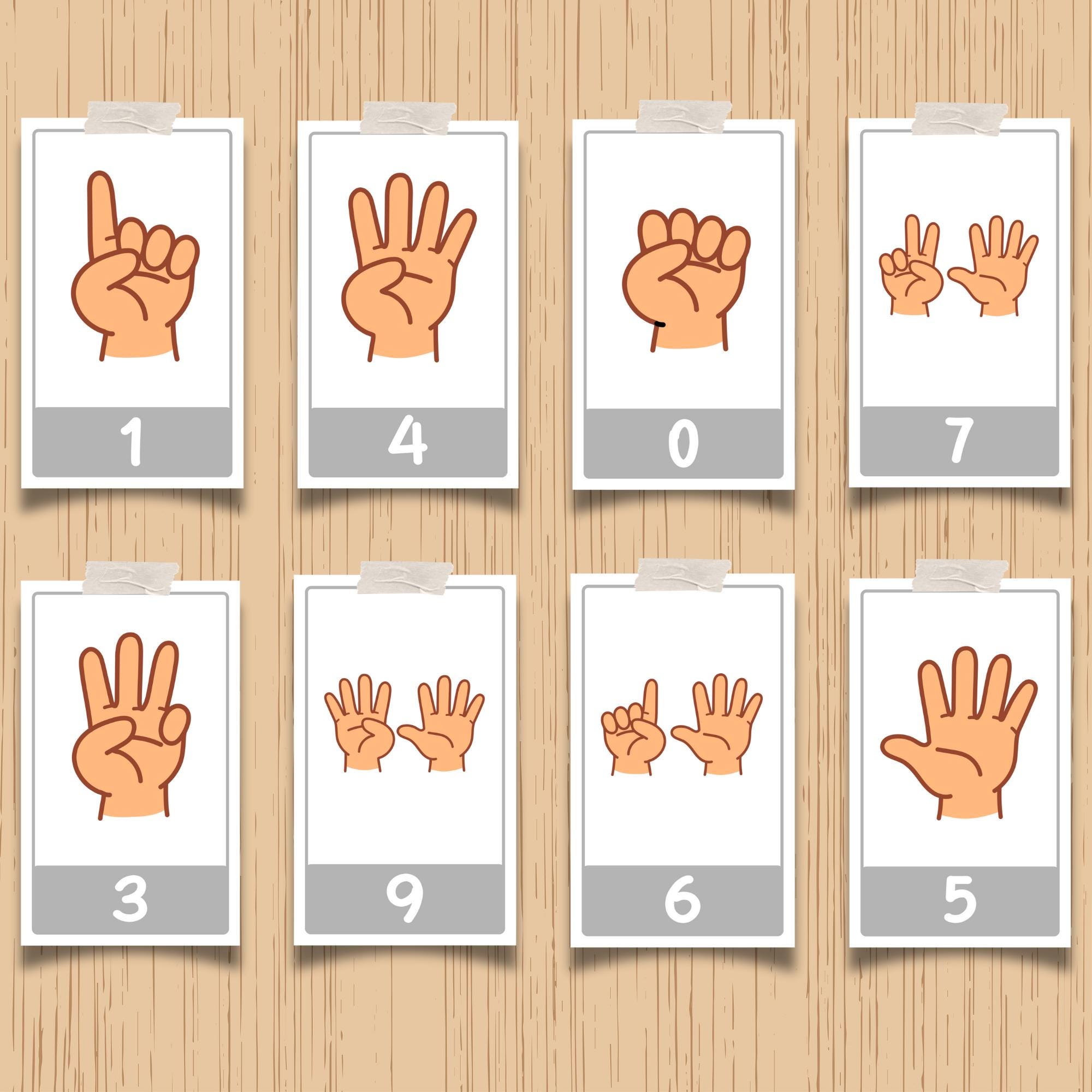 ASL Numbers Flash Cards , 0-20 Kids Flash Cards , Preschool ...