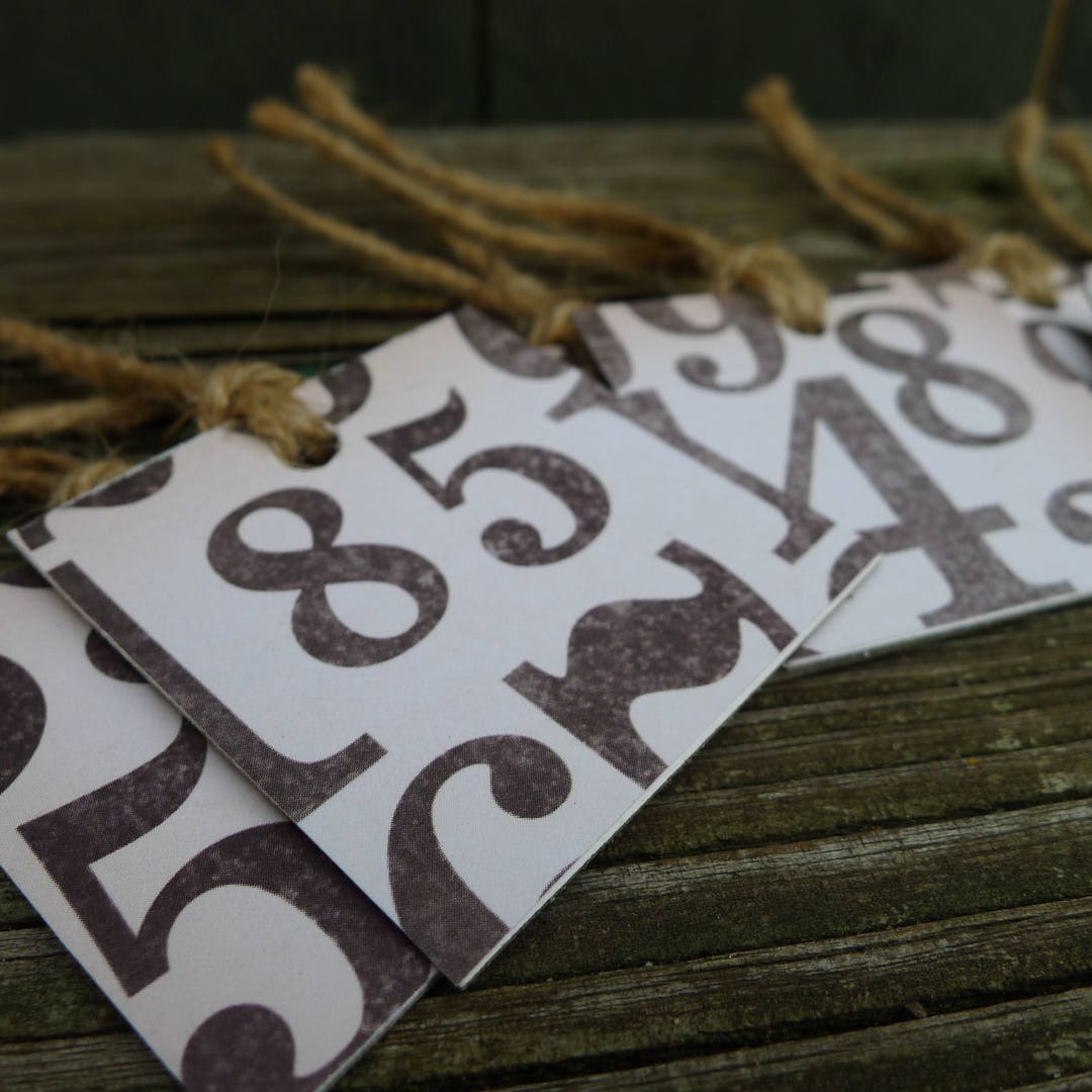 Old Fashioned Number Gift Tags - Recycled Paper - Set of Six - Fun Gift ...