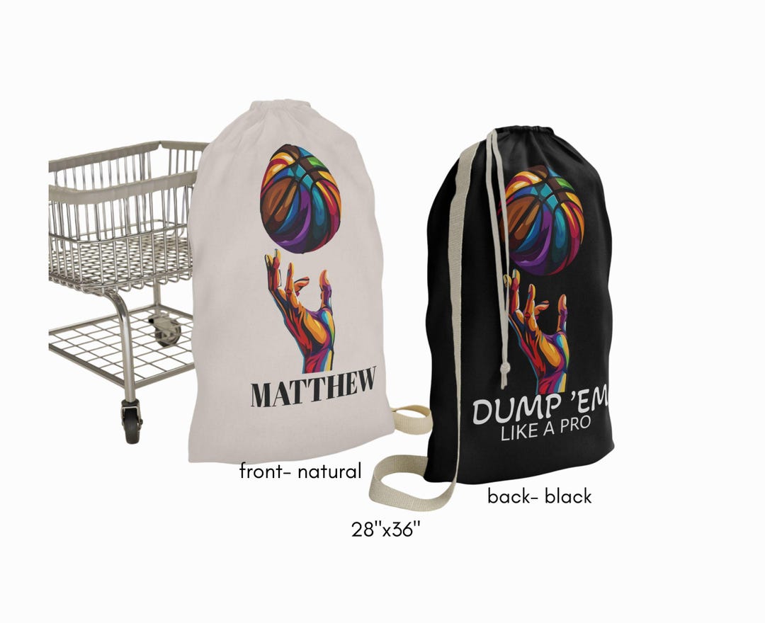 Basketball Personalized Laundry Bag, Custom Name Funny College Laundry ...