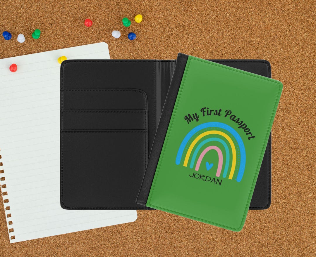 Passport Holder for Kids, Rainbow Passport Cover With Name, Custom ...
