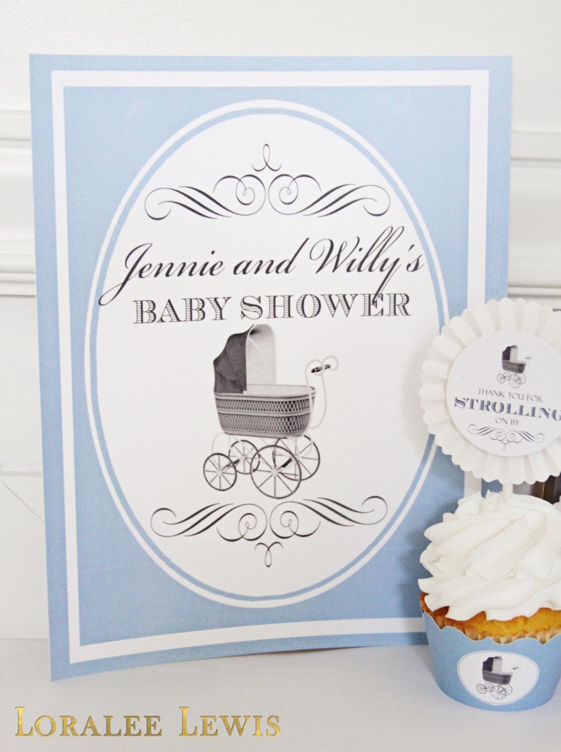 Cupcake Kit . Pram Cameo Blue Collection by Loralee Lewis - Etsy