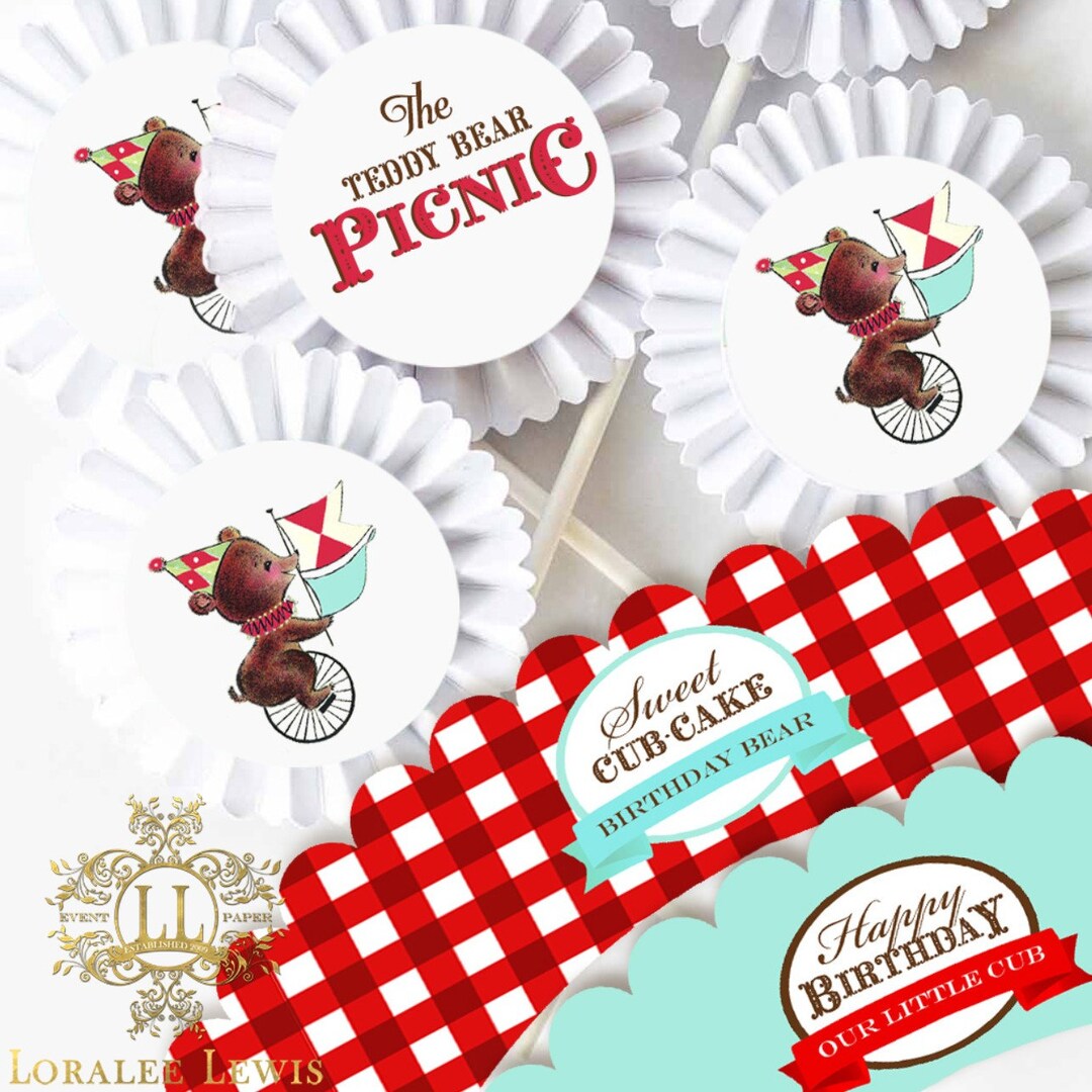 Cupcake Kit . Teddy Bear Pinic Collection by Loralee Lewis - Etsy