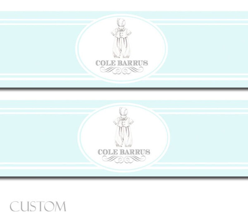 Water Bottle Labels . Blessing Blue Collection by Loralee Lewis - Etsy
