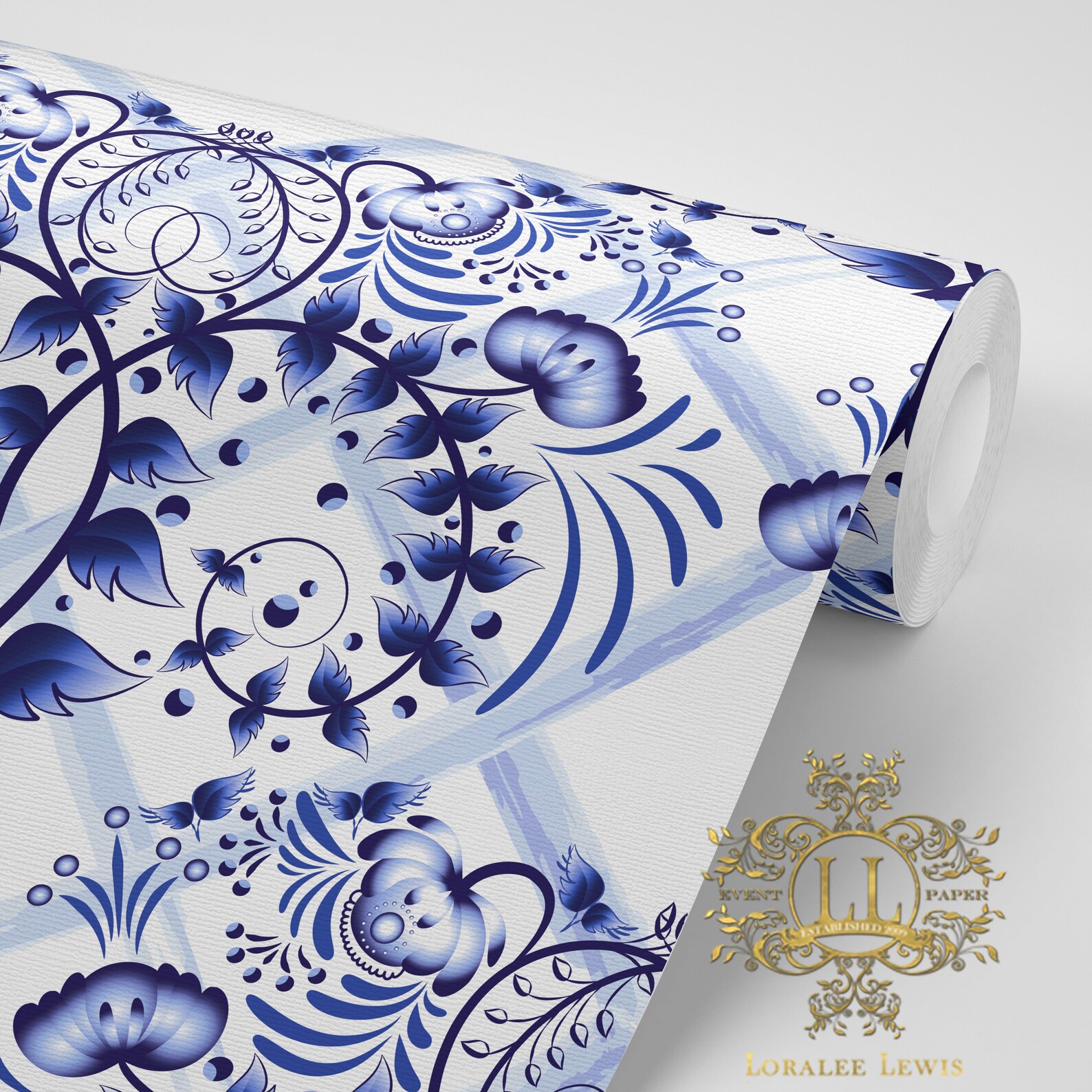 Blue Delft Wallpaper by Loralee Lewis - Etsy