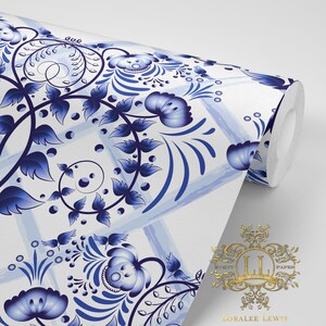 Blue Delft Wallpaper by Loralee Lewis - Etsy