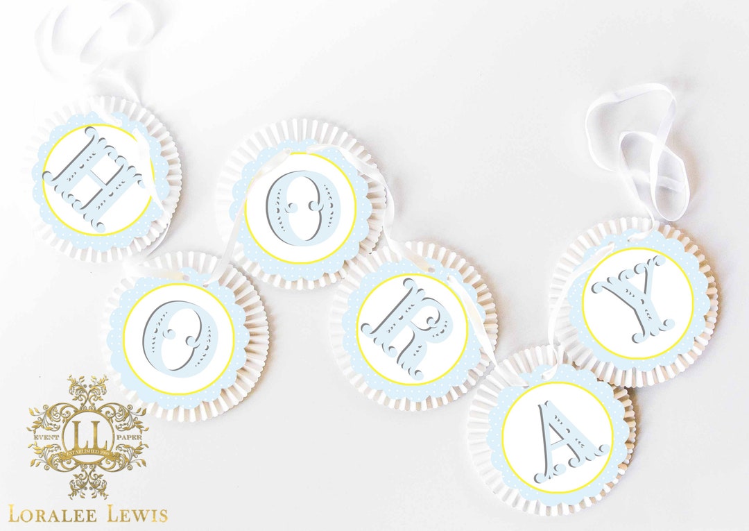Rosette Banner . Tiny Trio blue Collection by Loralee Lewis - Etsy