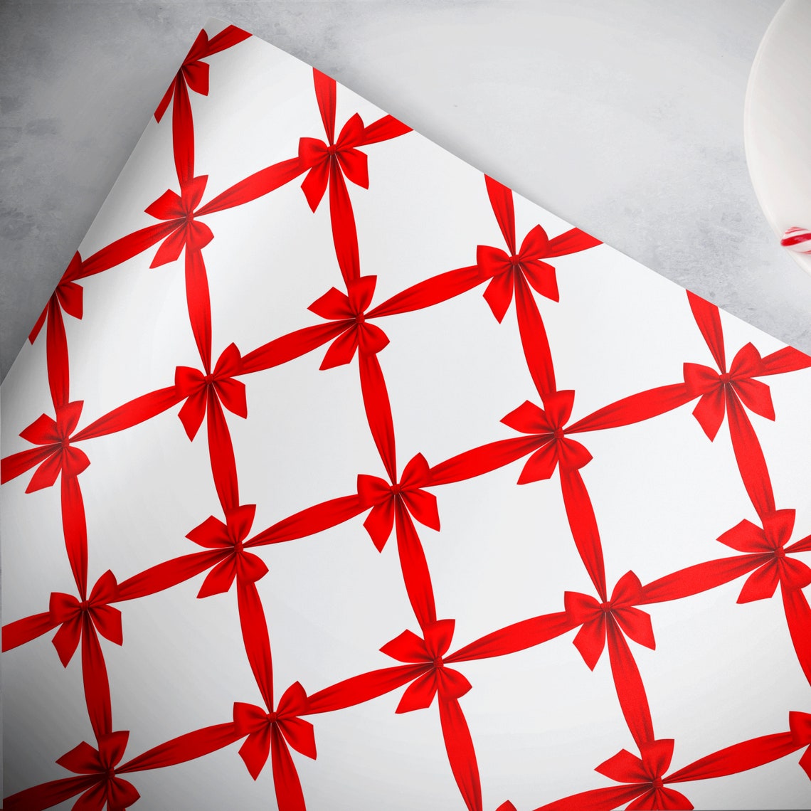 Bows Christmas Gift Wrap . Red Ribbons & Bows Gift Wrap by Loralee ...