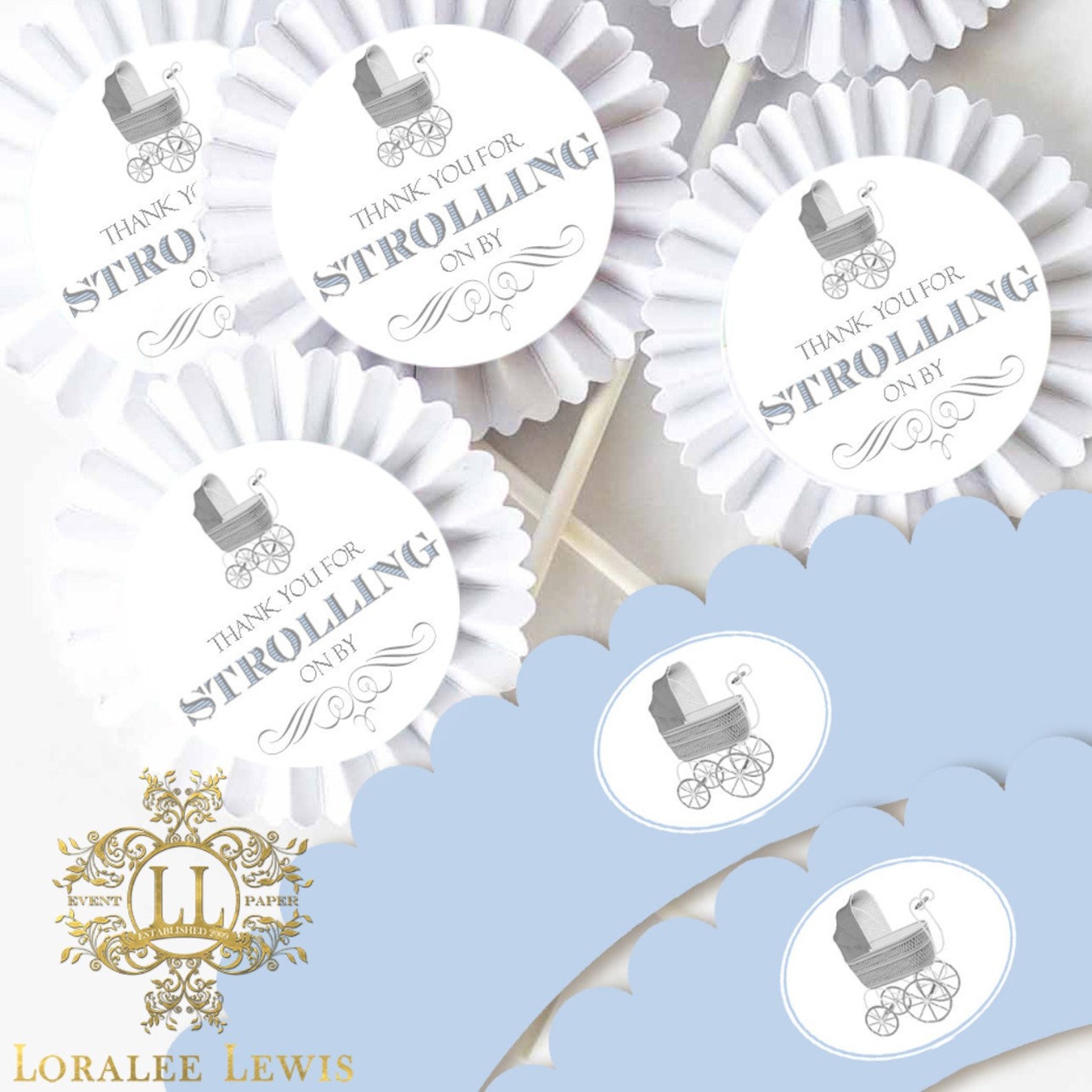 Cupcake Kit . Pram Cameo Blue Collection by Loralee Lewis - Etsy