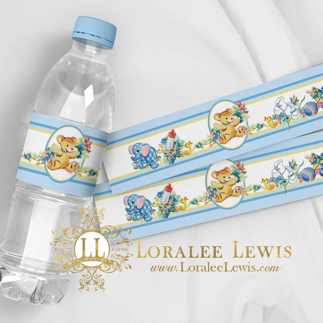 Water Bottle Labels . Sweet Baby Days (blue) Collection by Loralee ...