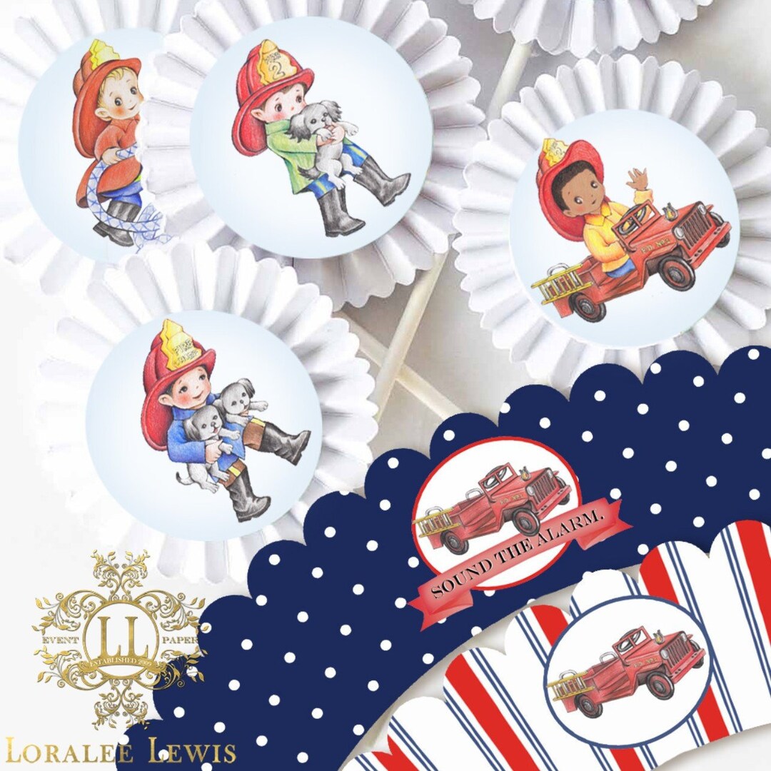 Cupcake Kit . Fireman Collection by Loralee Lewis - Etsy