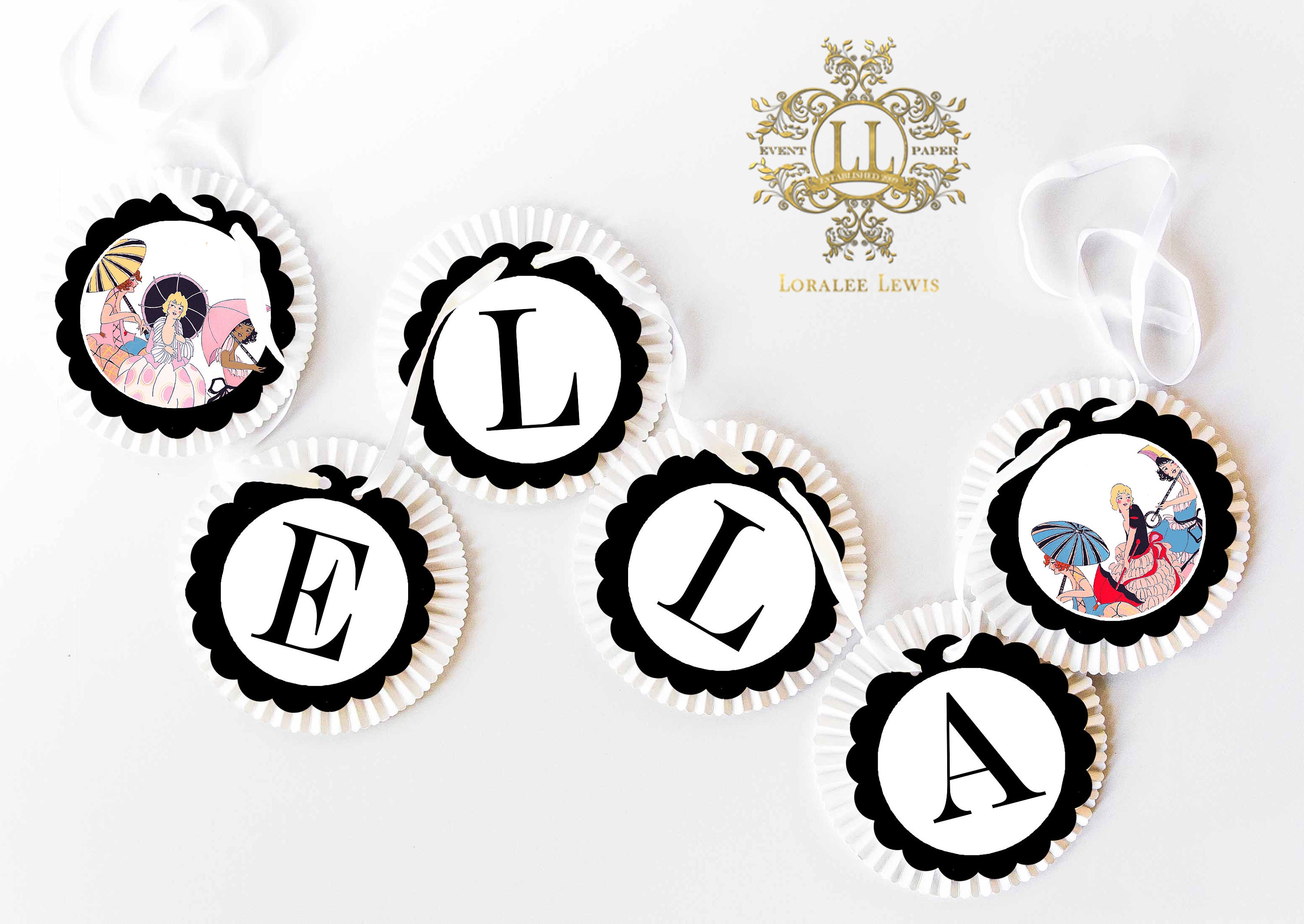 Rosette Banner . Fancy Ladies Collection by Loralee Lewis - Etsy