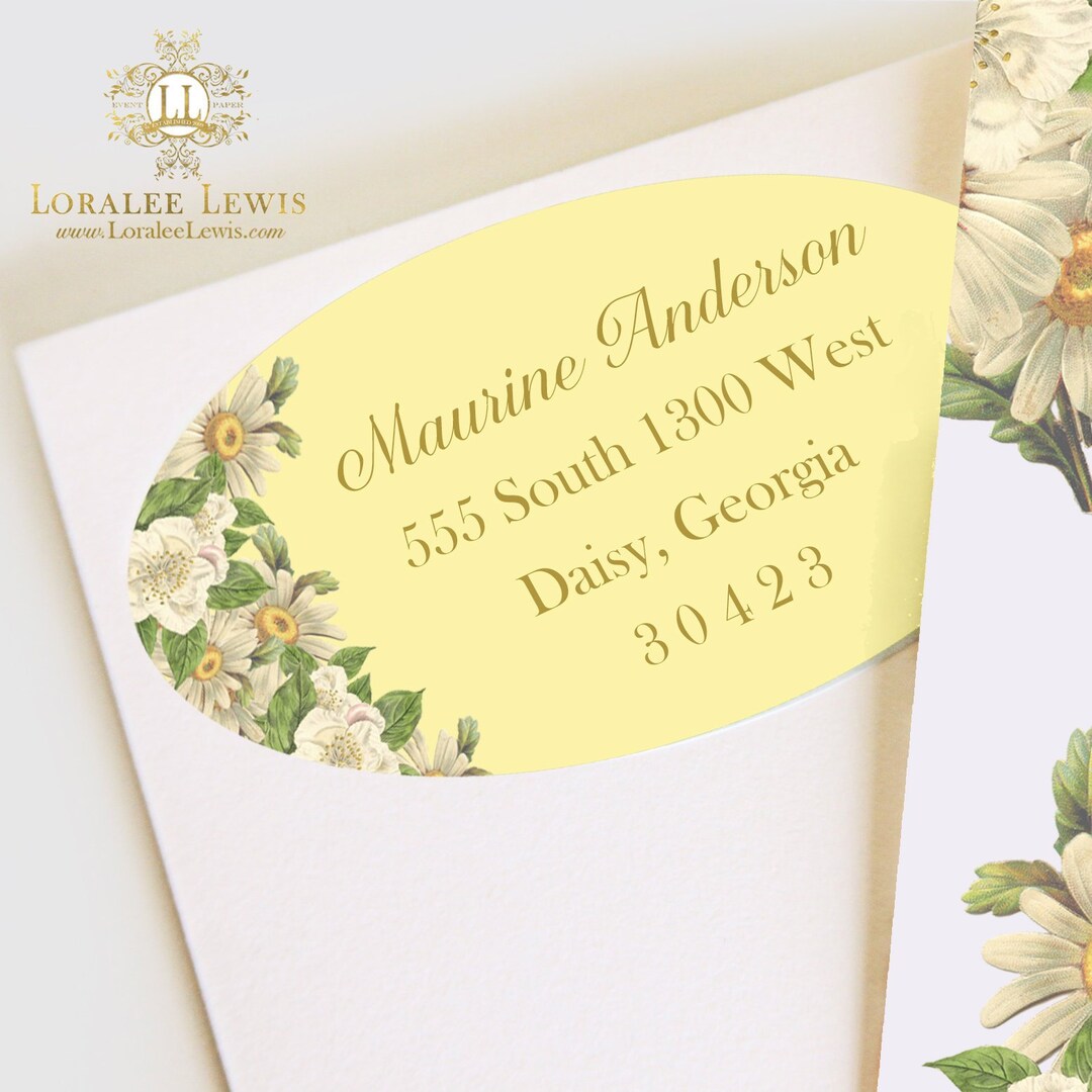 Address Labels . Daisy Floral Collection by Loralee Lewis - Etsy
