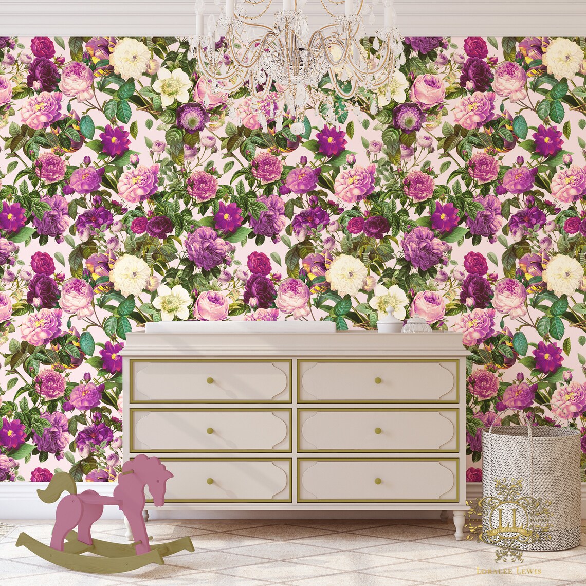 Georgianna Rose Wallpaper by Loralee Lewis - Etsy