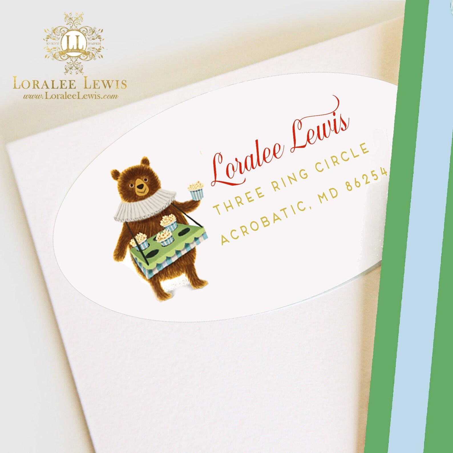 Address Labels . Circus Bear . Circus Collection by Loralee Lewis - Etsy