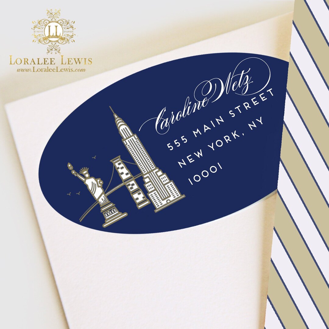 Address Labels . New York (navy) Collection by Loralee Lewis - Etsy