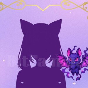 Pastel Goth Bat Stream Pet – PNG Overlay Asset for Vtubers & Pngtubers ...