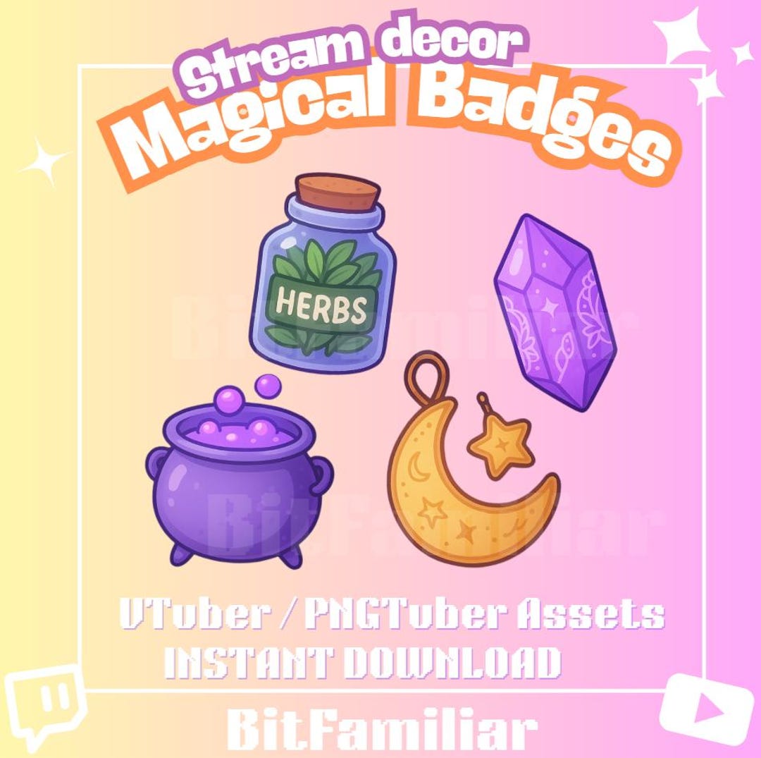 Magical Badge Pack – Magical Twitch & Vtuber Assets | Instant Download ...