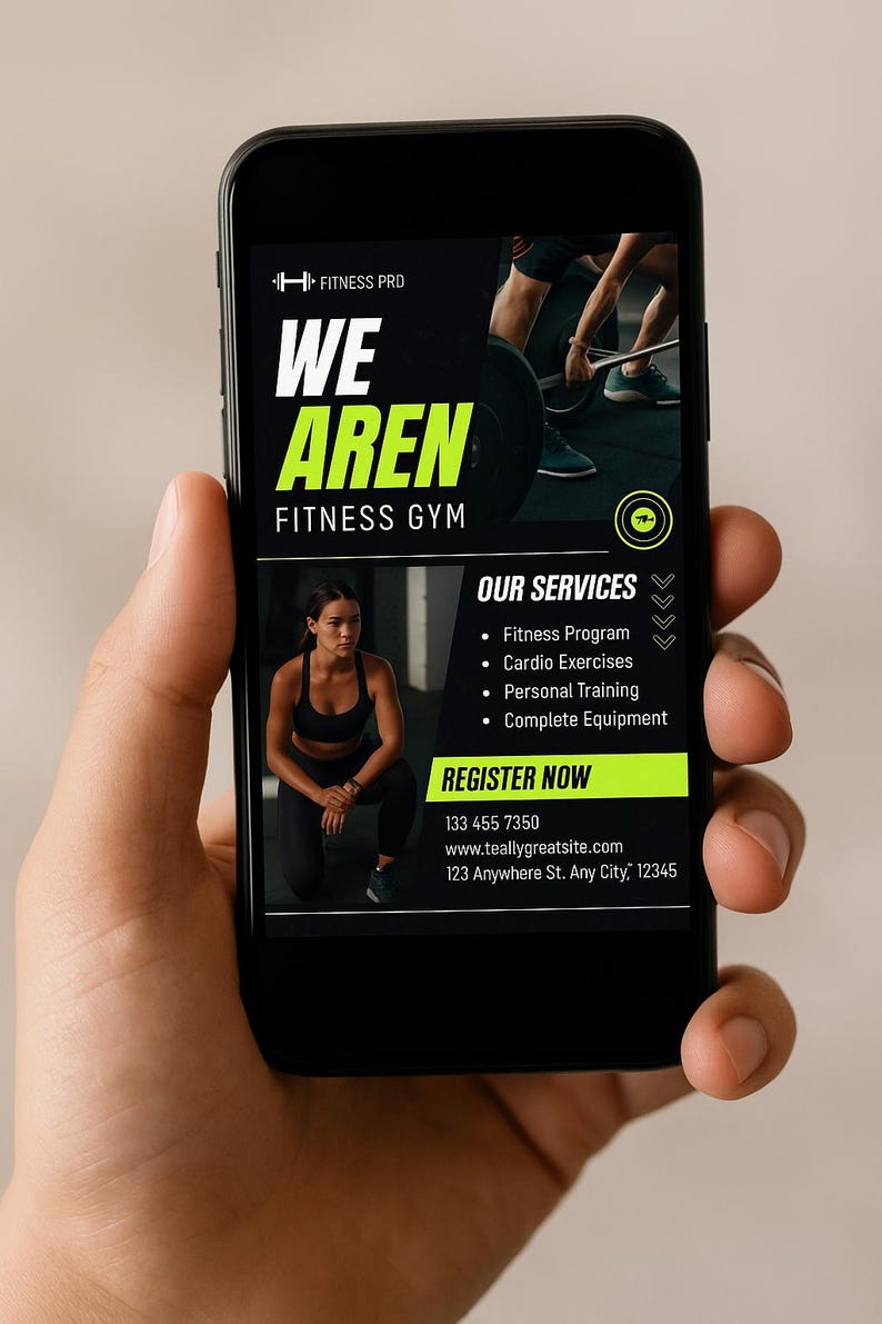 Gym Opening Flyer Template – Editable Canva Design Perfect for Fitness ...