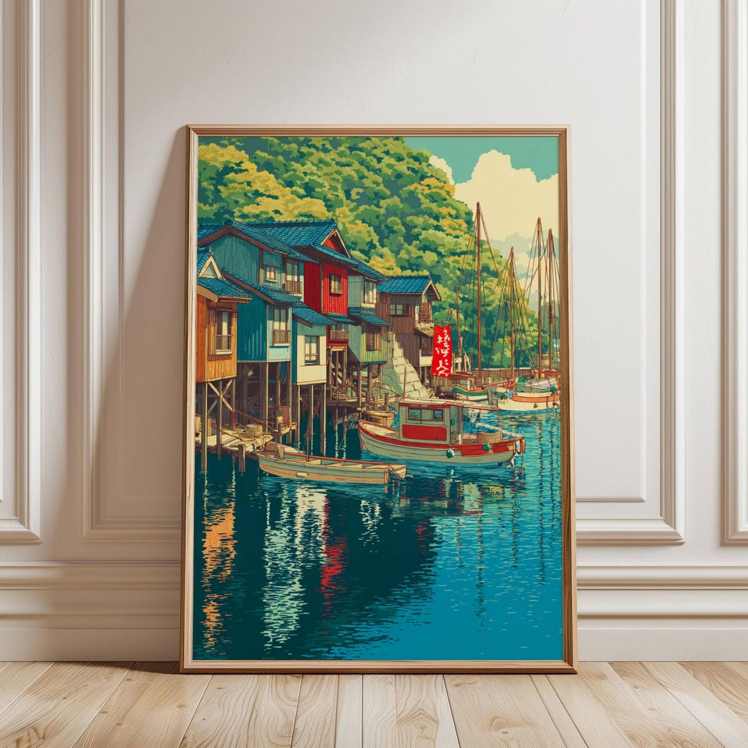 Hasui Kawase Fishing Village Print: Japanese Coastal Art (digital ...