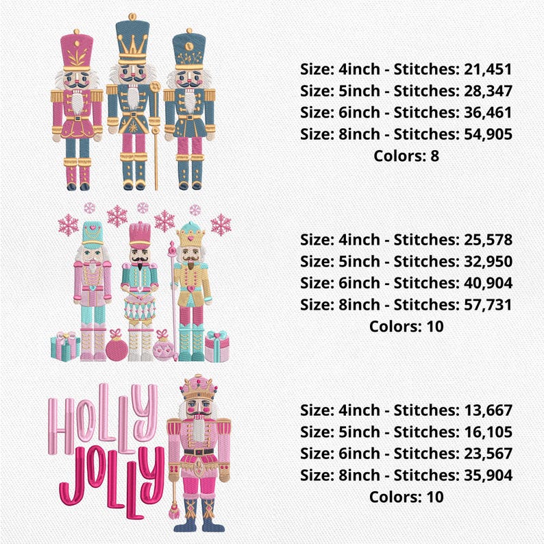 Lot de broderie soldats casse-noisette, motif de broderie casse ...