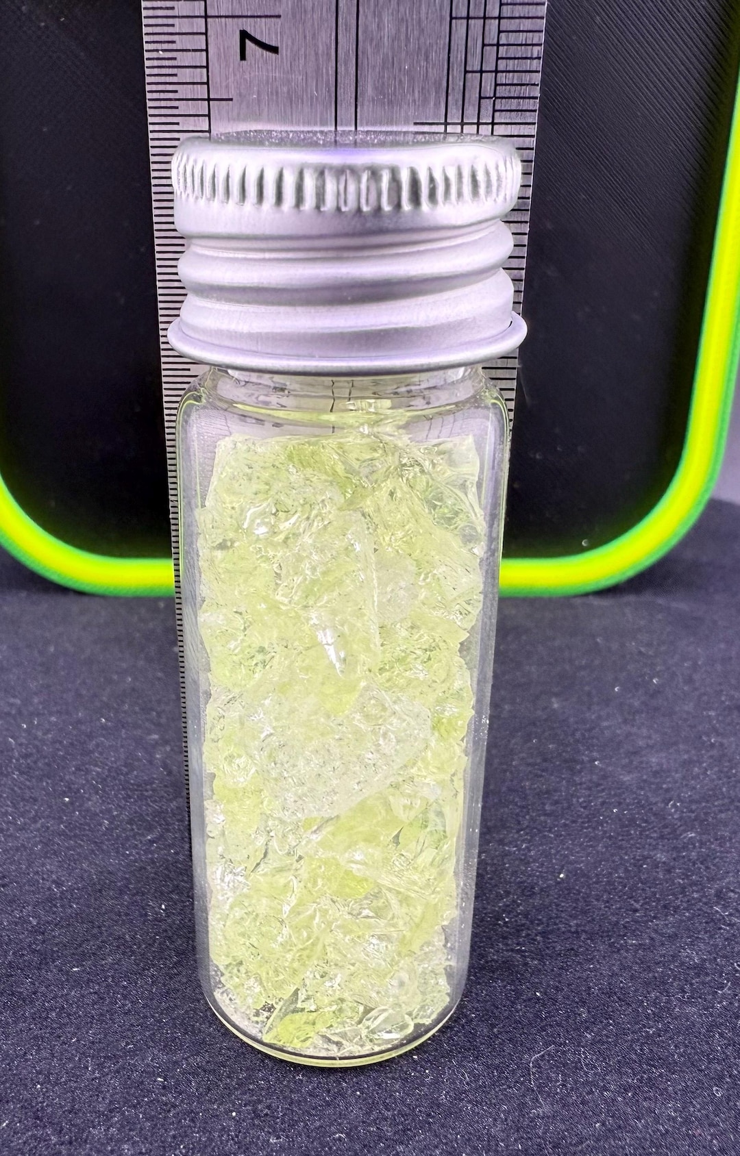 2.5” Glass Vile Bottle of Uranium Vaseline Crushed Glass Shards. - Etsy