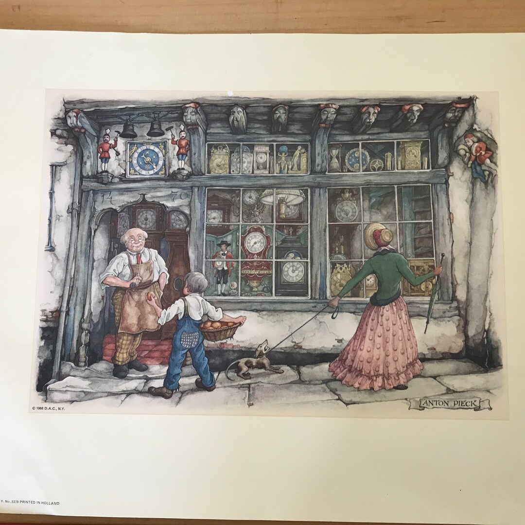 Anton Pieck THE WATCHMAKER Art Print 5379 Vintage Amsterdam Dutch ...