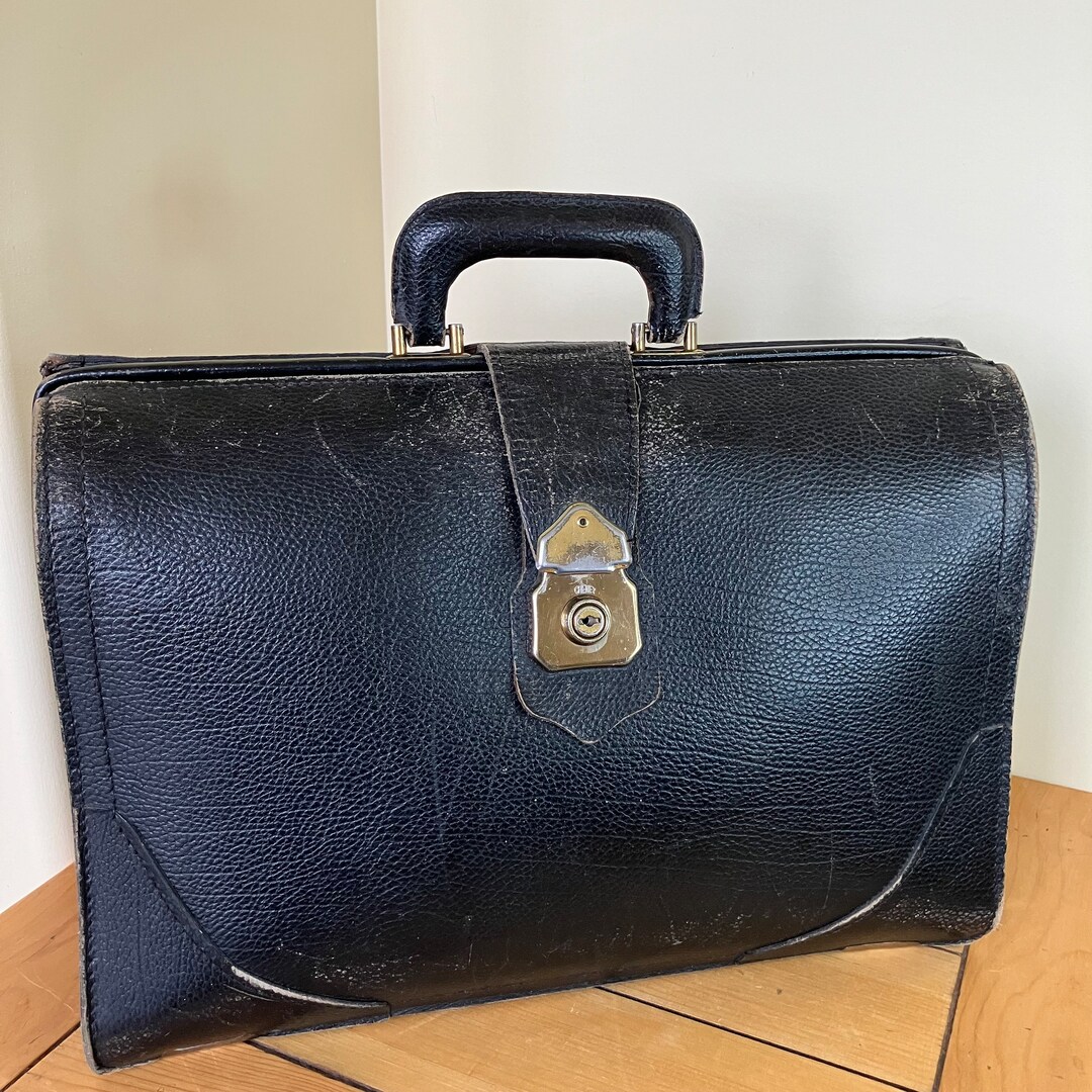 Cheney Steerhide Leather Large Briefcase Metal Clasp Travel Case ...