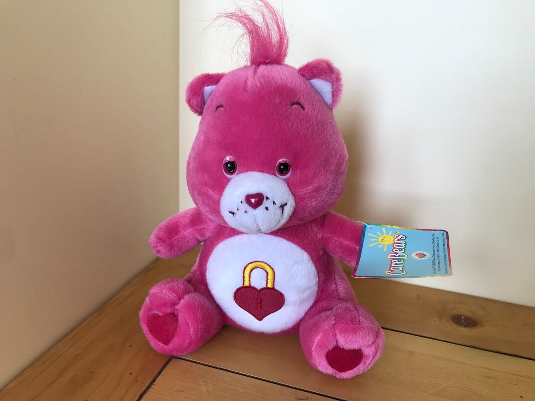 Care Bear Secret Lock Seated Plush 9 Inch Stuffed Toy NWT 2004 Pink - Etsy