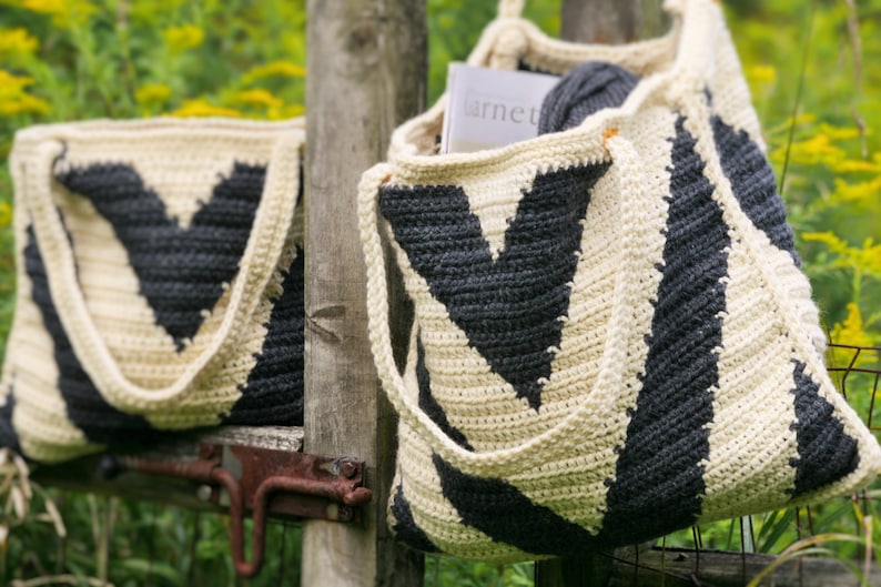 Crochet Pattern, Crochet Chevron Bag Pattern, Crochet Bag Pattern ...
