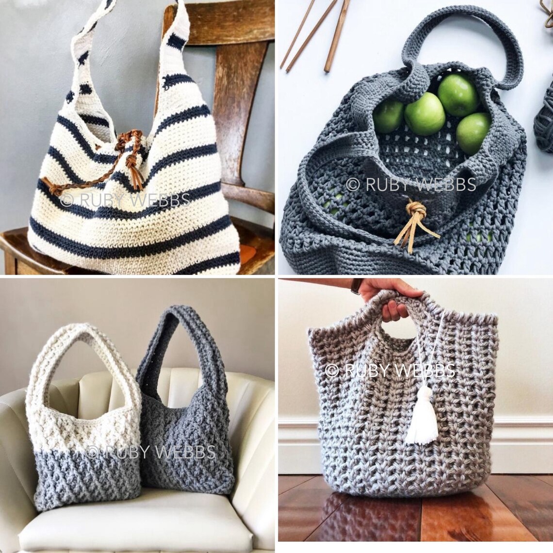 CROCHET PATTERN BUNDLE Pattern Bundle 4 Crochet Bag - Etsy