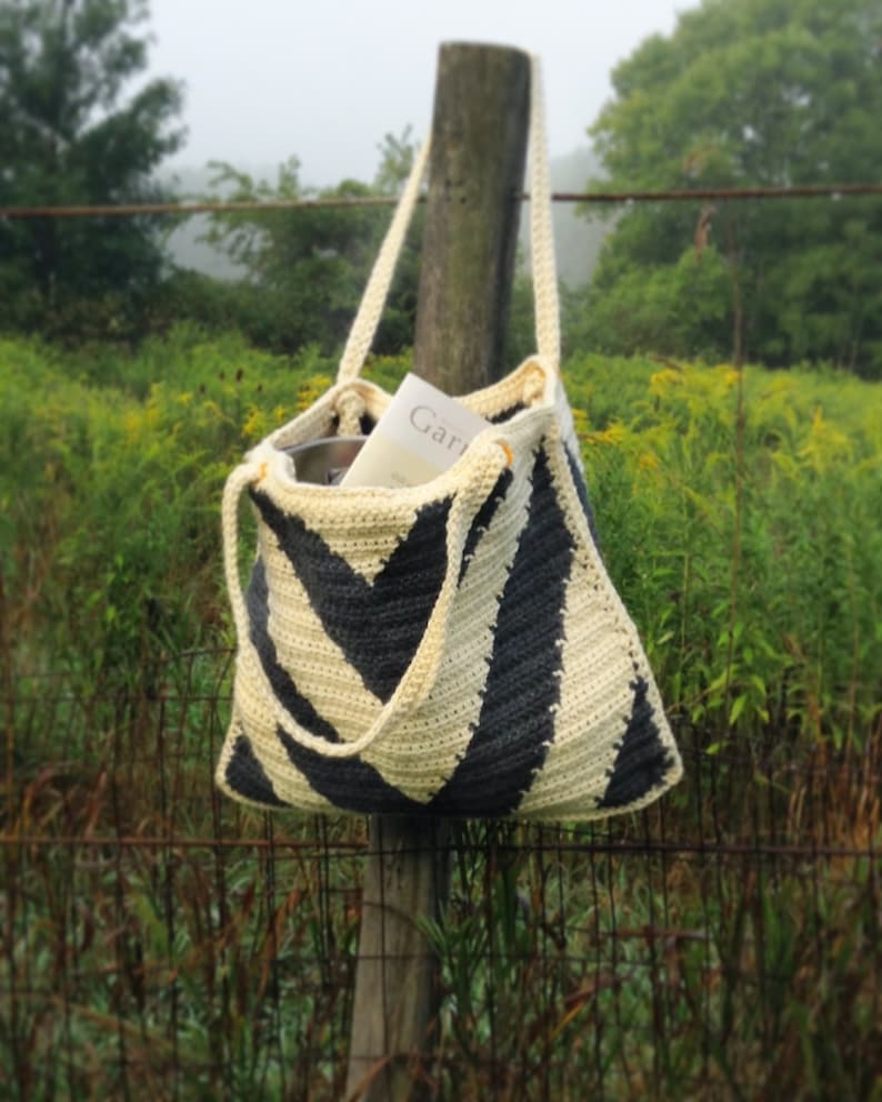 Crochet Pattern, Crochet Chevron Bag Pattern, Crochet Bag Pattern ...