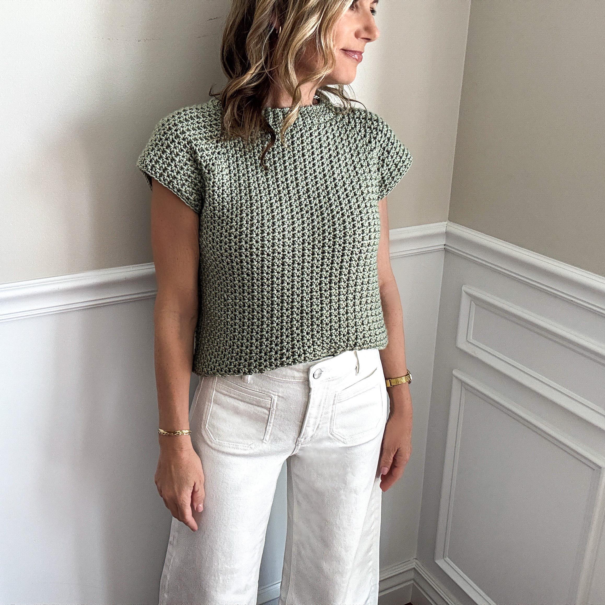 Cashtan Crochet Sweater Pattern, Top Down, Short & Long Sleeve ...