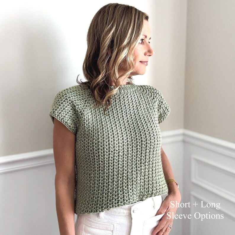 Cashtan Crochet Sweater Pattern, Top Down, Short & Long Sleeve ...