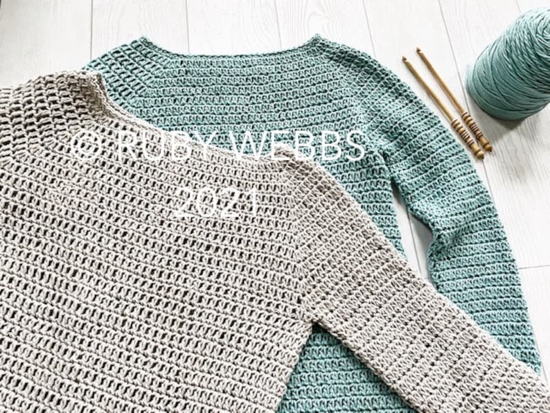 CROCHET PATTERN, the Ryann Raglan Pullover Top Down Sweater Pattern ...