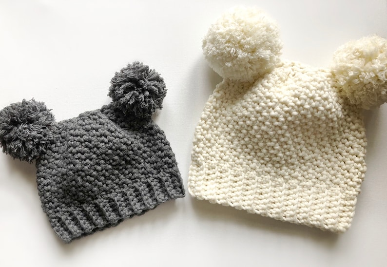 CROCHET PATTERN Simple Seed Stitch Beanie Crochet Baby and - Etsy