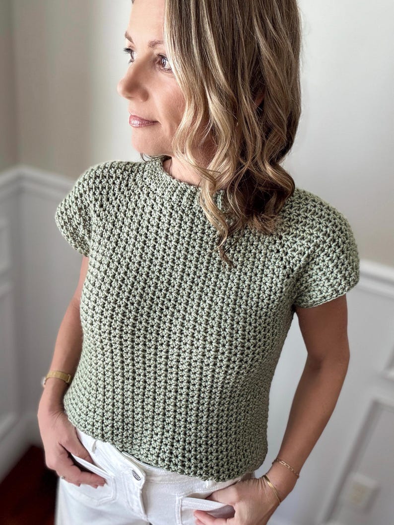 Cashtan Crochet Sweater Pattern, Top Down, Short & Long Sleeve ...
