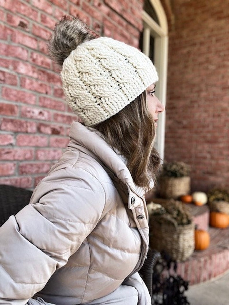 CROCHET PATTERN, Top Down Pattern, the Ember Cabled Beanie Pattern With ...