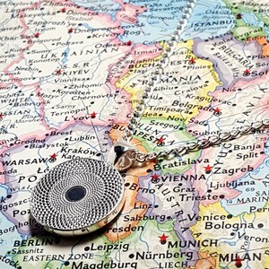 CUSTOM Vintage Map Necklace. You Select Location. Anywhere in the World ...