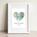 CUSTOM Half and Half Heart Map Art Print. Print Only NO Frame. You ...
