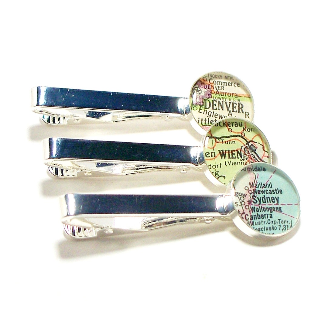 Map Tie Clip. You Choose Any City State or Country - Etsy