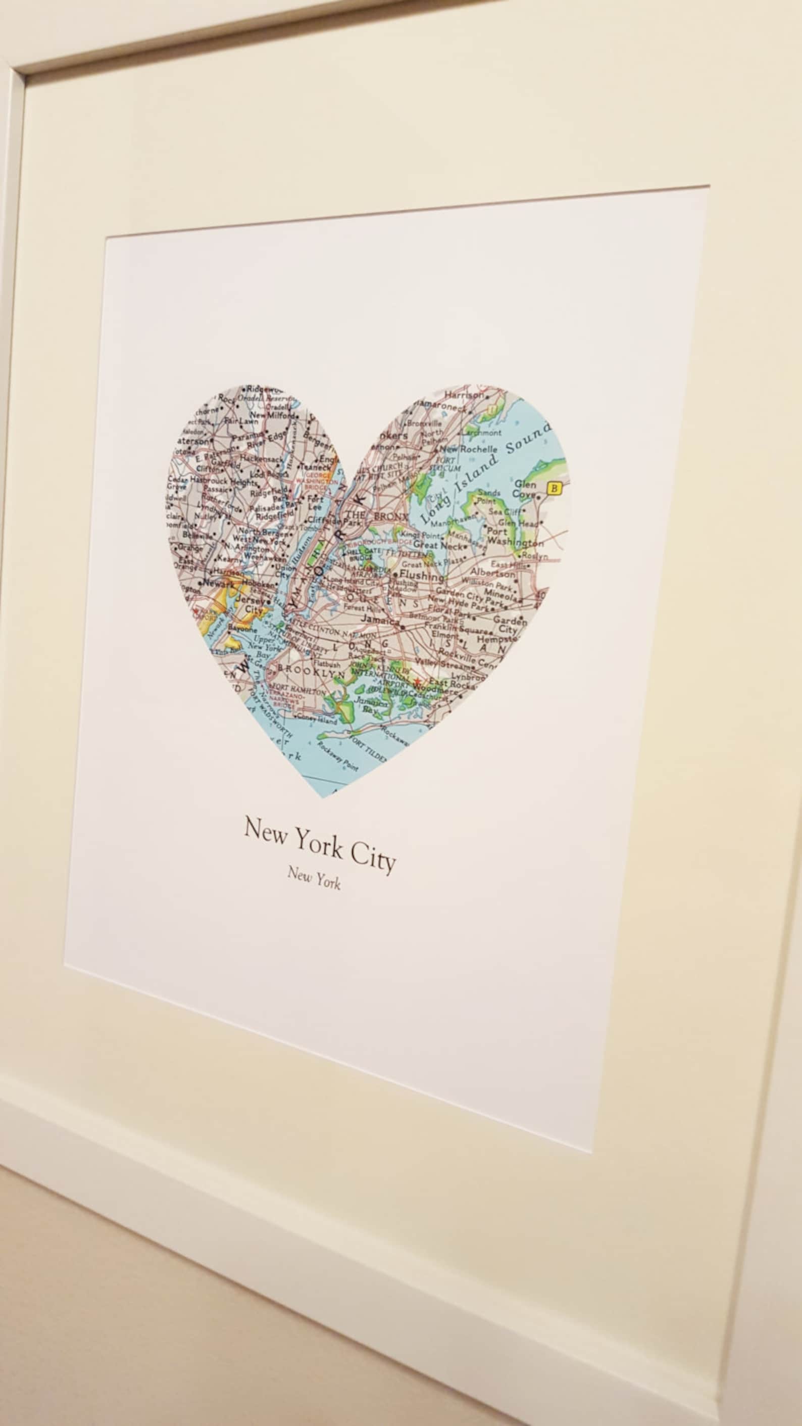 CUSTOM Three Heart Map Art Print. Print Only. NO Frame. You | Etsy