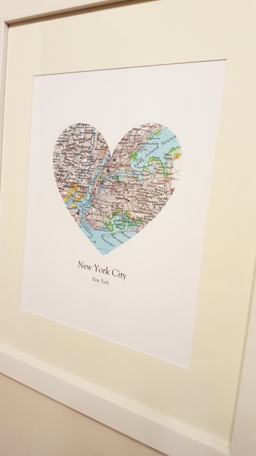 CUSTOM Three Heart Map Art Print. Print Only. NO Frame. You | Etsy